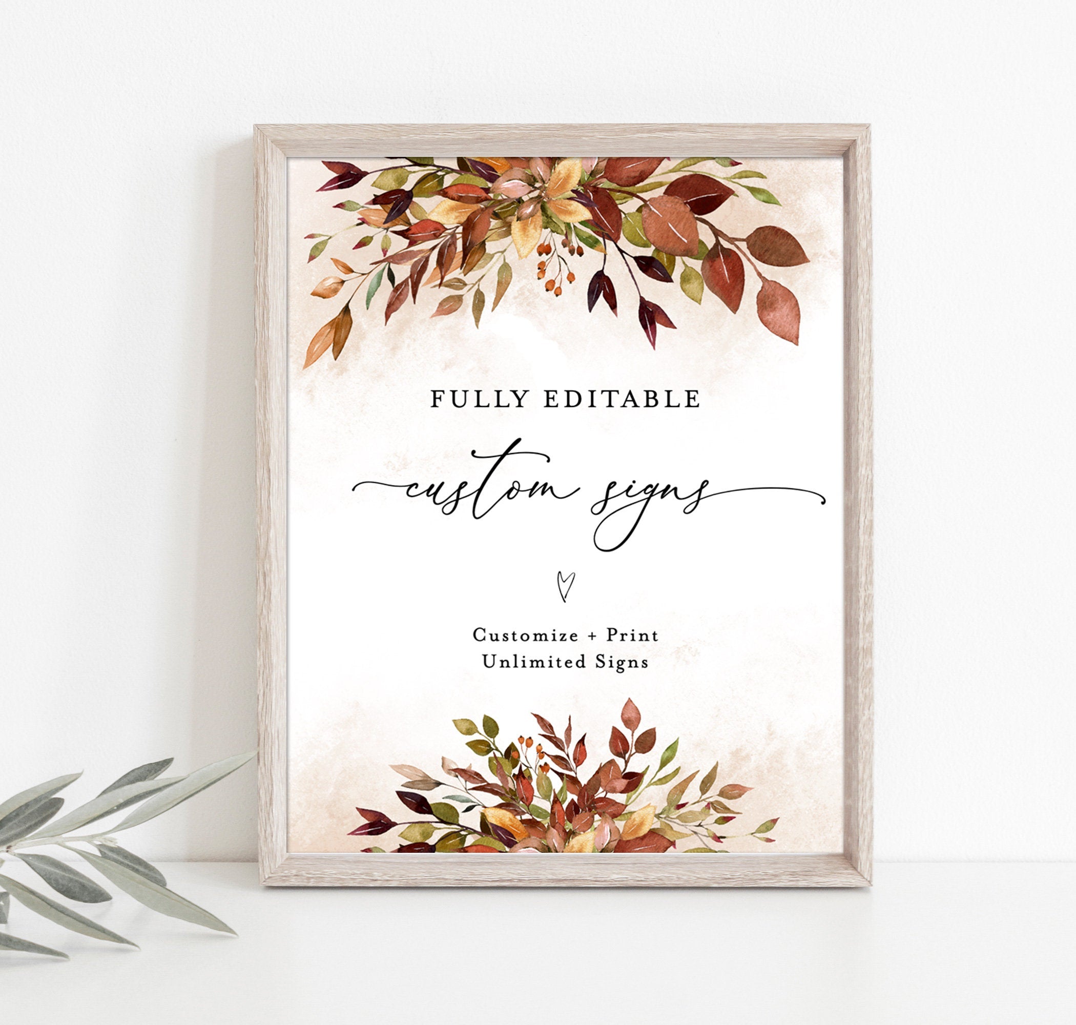 Rustic Fall Wedding Sign Template | Autumn Wedding Custom Sign – Wild ...