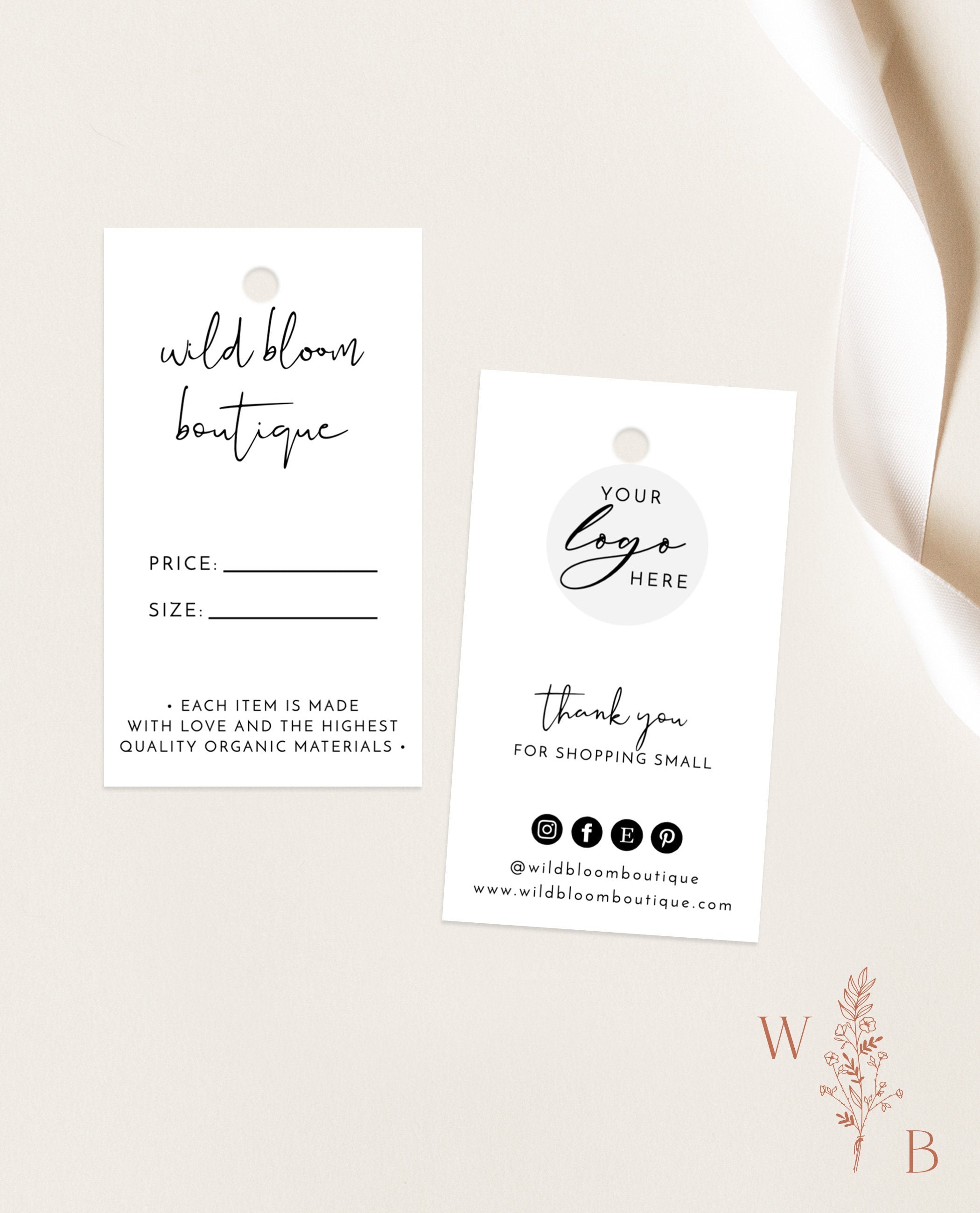 Boho Small Business Hang Tag | Boutique Clothing Tag Template – Wild ...