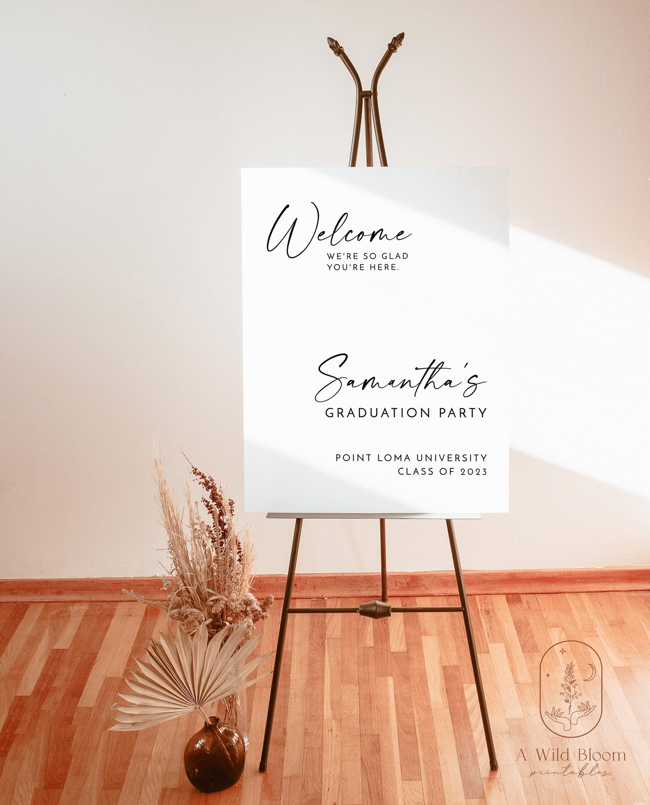 Graduation Party Welcome Sign | Minimalist Graduation Party Welcome Si ...
