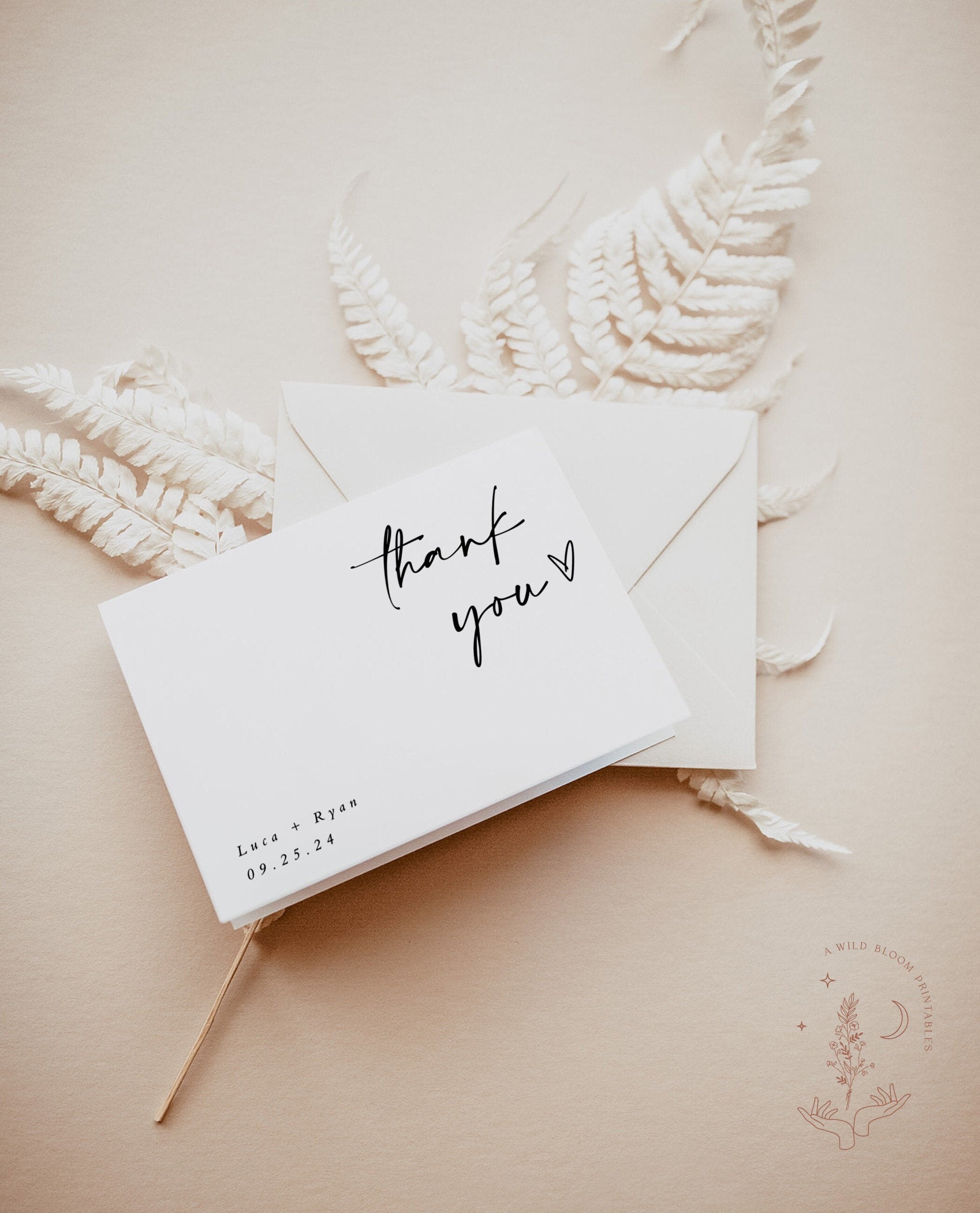 Minimalist Thank You Card | Thank You Card – Wild Bloom Design Studio