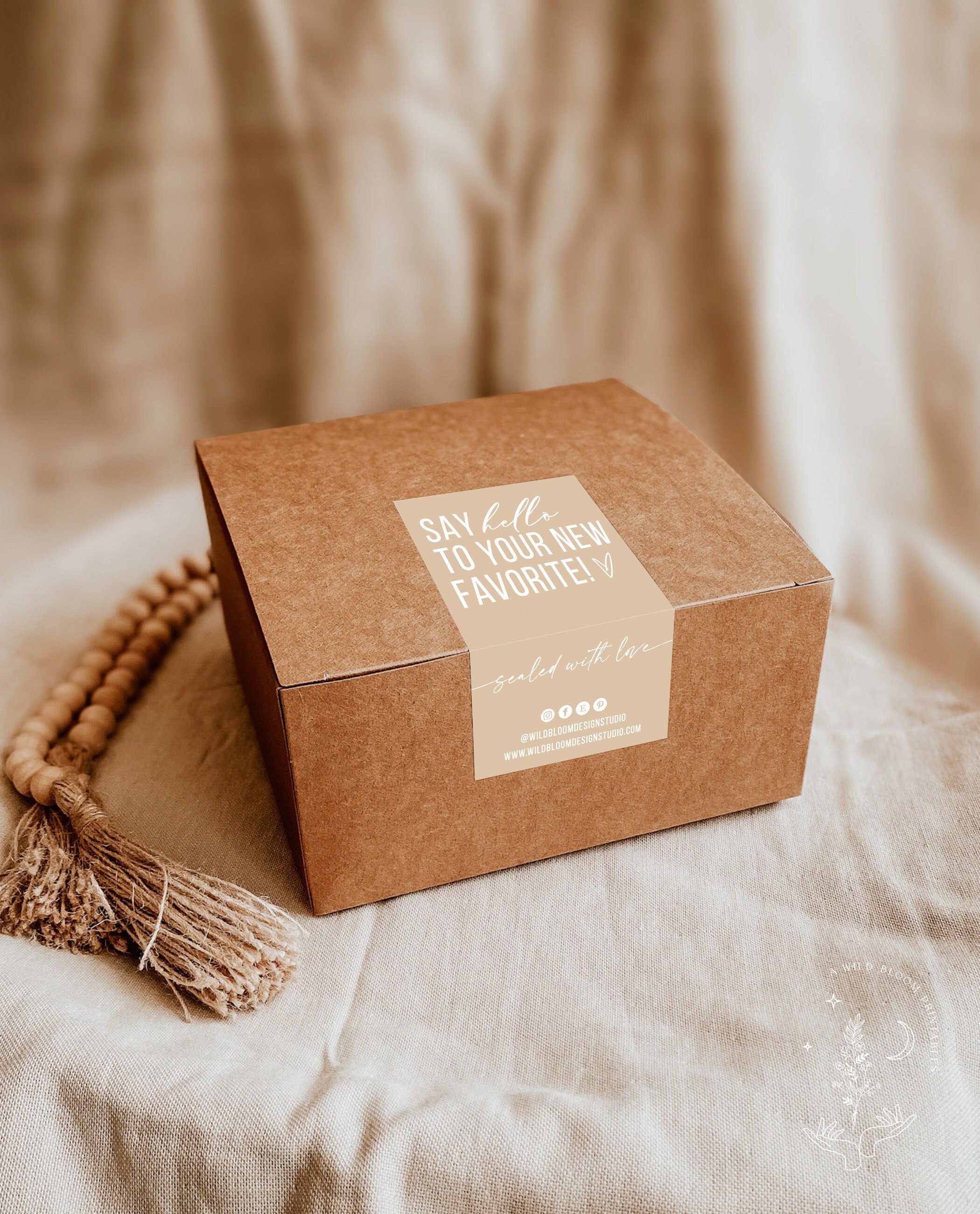 Box Seal Template | Package Label – Wild Bloom Design Studio