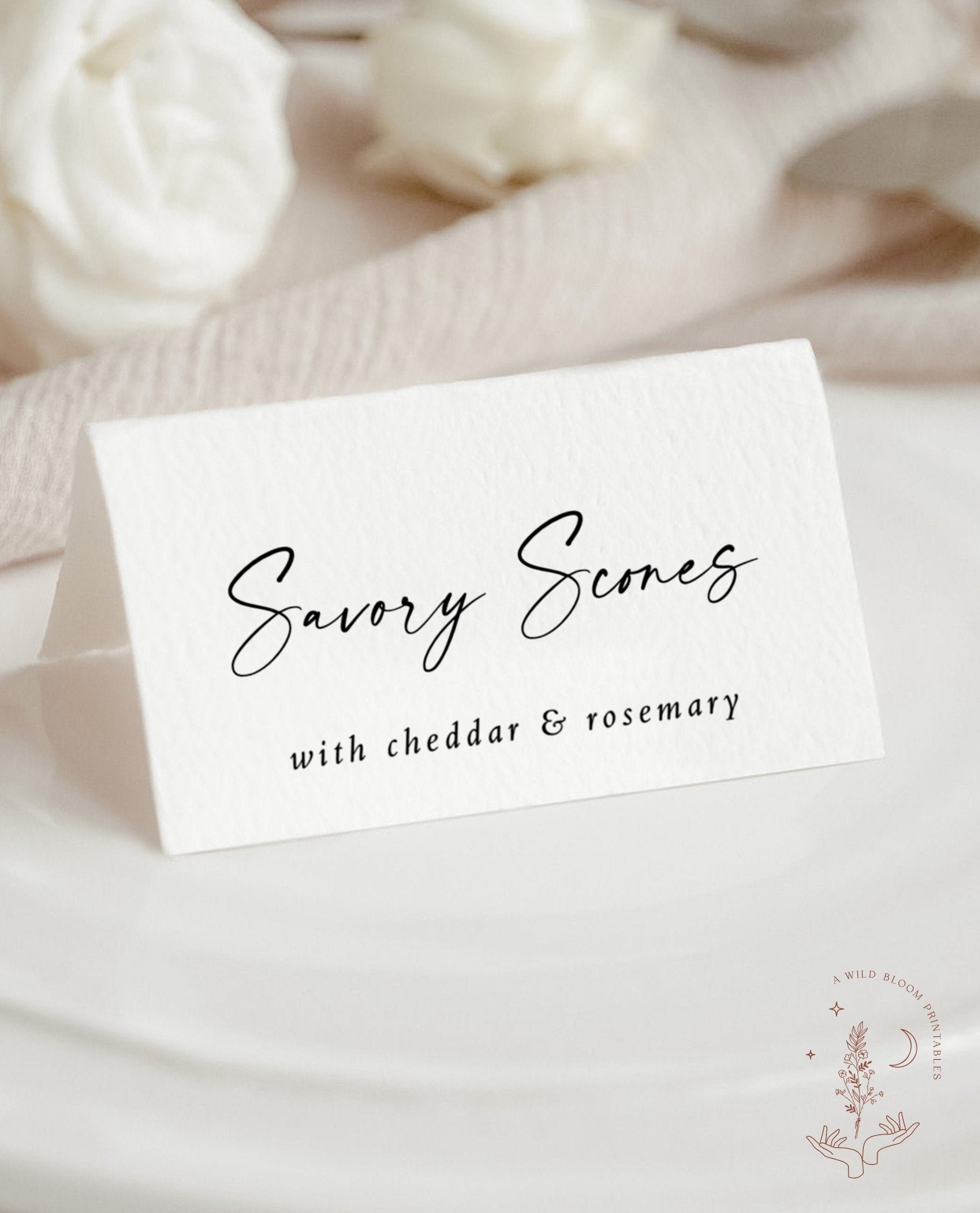 Minimalist Buffet Card Template | Buffet Cards– Wild Bloom Design Studio
