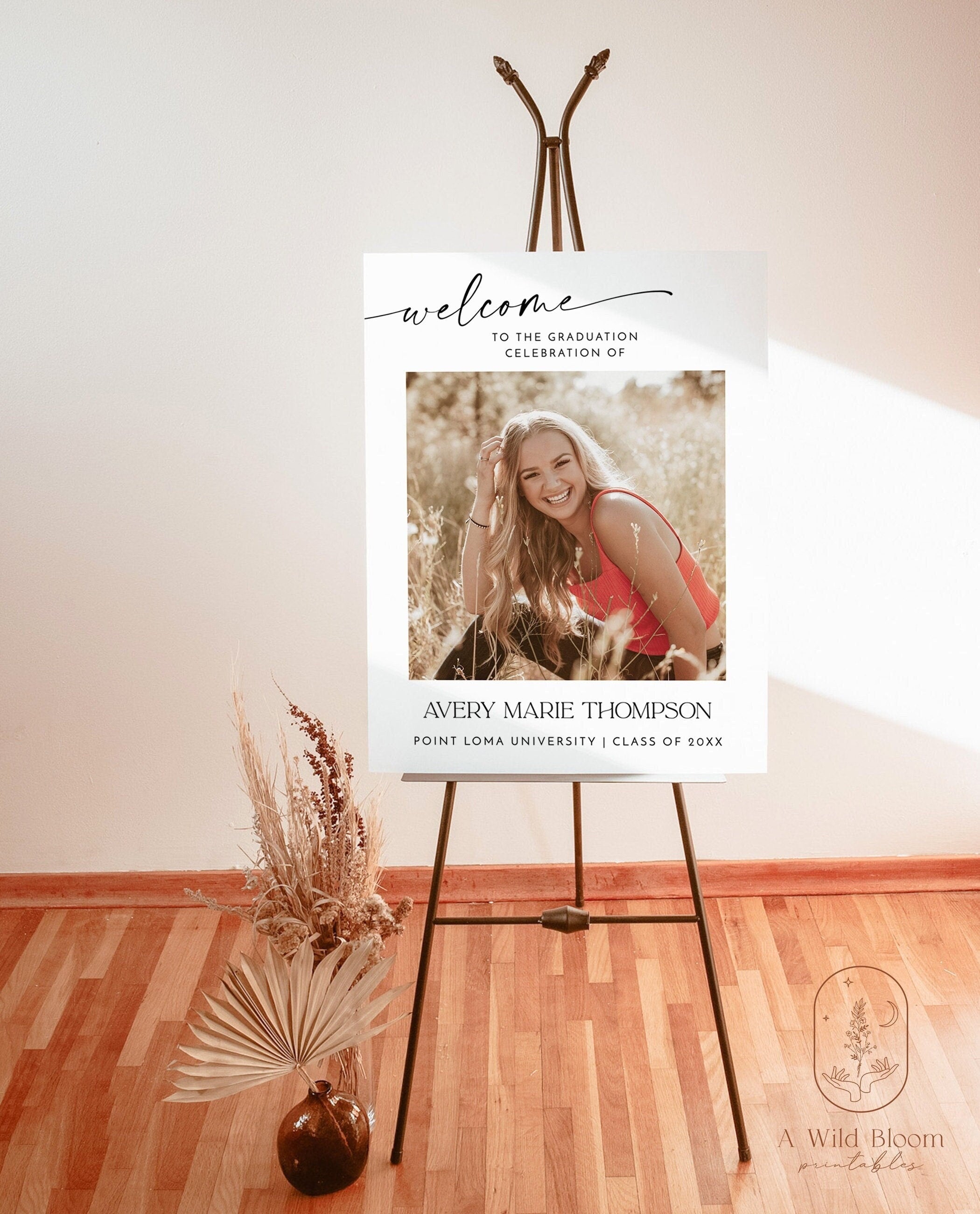 Graduation Party Welcome Sign Template | Photo Graduation Welcome Post ...