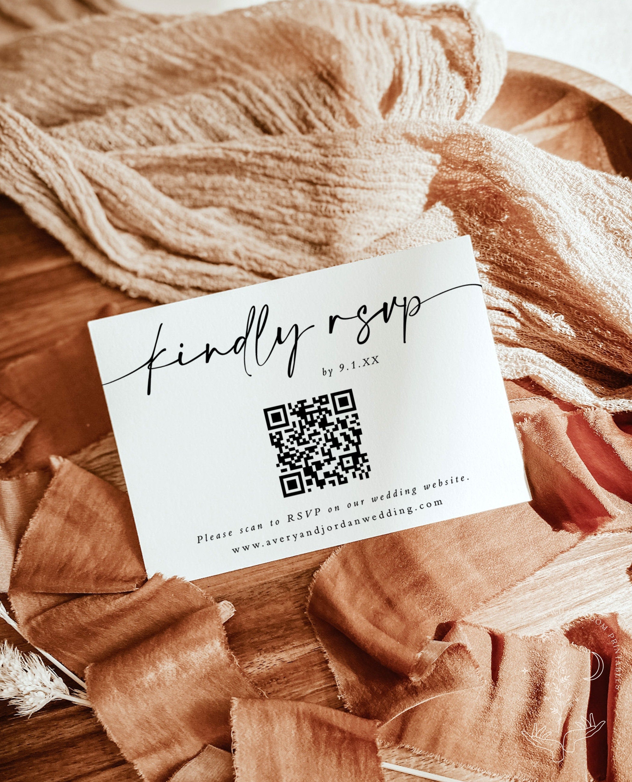 QR Code Response Card | Modern Wedding Reply Card – Wild Bloom Design ...
